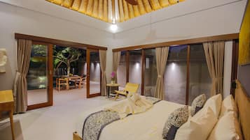 Villa, 1 quarto, piscina privativa | Lençóis de algodão egípcio, roupa de alta qualidade, cofre no quarto