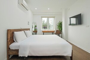 Quarto Duplo Deluxe | Roupa de alta qualidade, quartos insonorizados, ferro/tábua de engomar 