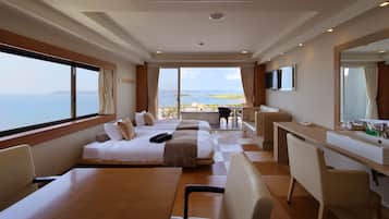 Quarto Twin Standard, não fumadores, vista para o oceano | Wi-fi grátis, roupa de cama fornecida