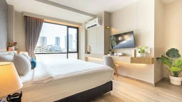 Quarto luxo | Roupas de cama premium, frigobar, cofres nos quartos, escrivaninha