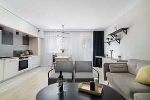 Apartamento luxo | 1 quarto, roupas de cama premium, individualmente decorados