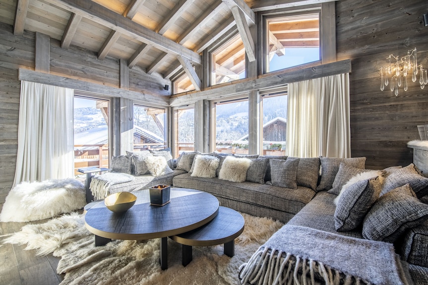 Chalet Grand Paradis, 6 Chbres, Salle De Cinéma, Espace Spa, Services - Megève