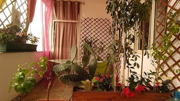 Quarto Standard, 1 cama king-size, casa de banho anexa, vista para a montanha | Terraço/pátio interior