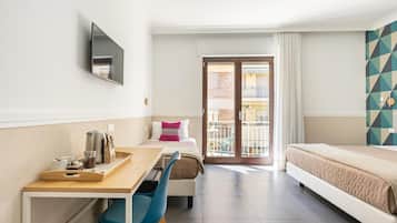 Quarto Triplo, varanda | Lençóis de algodão egípcio, roupa de alta qualidade