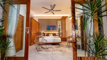 Villa Elite, 1 quarto, piscina privativa, vista para a piscina | 1 quarto, cofre no quarto, secretária, cortinas/cortinados opacos