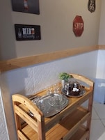 Geladeira, torradeira, liquidificador