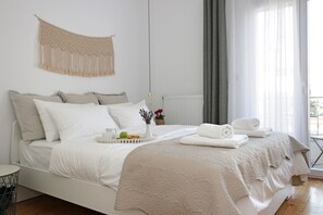 Apartamento Deluxe | Roupa hipoalergénica, camas de colchão viscoelástico 