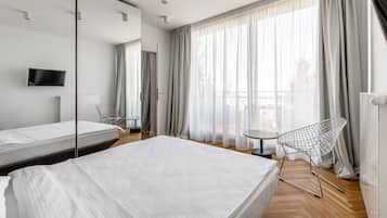 Apartamento Deluxe | 1 quarto, cofre no quarto, quartos insonorizados