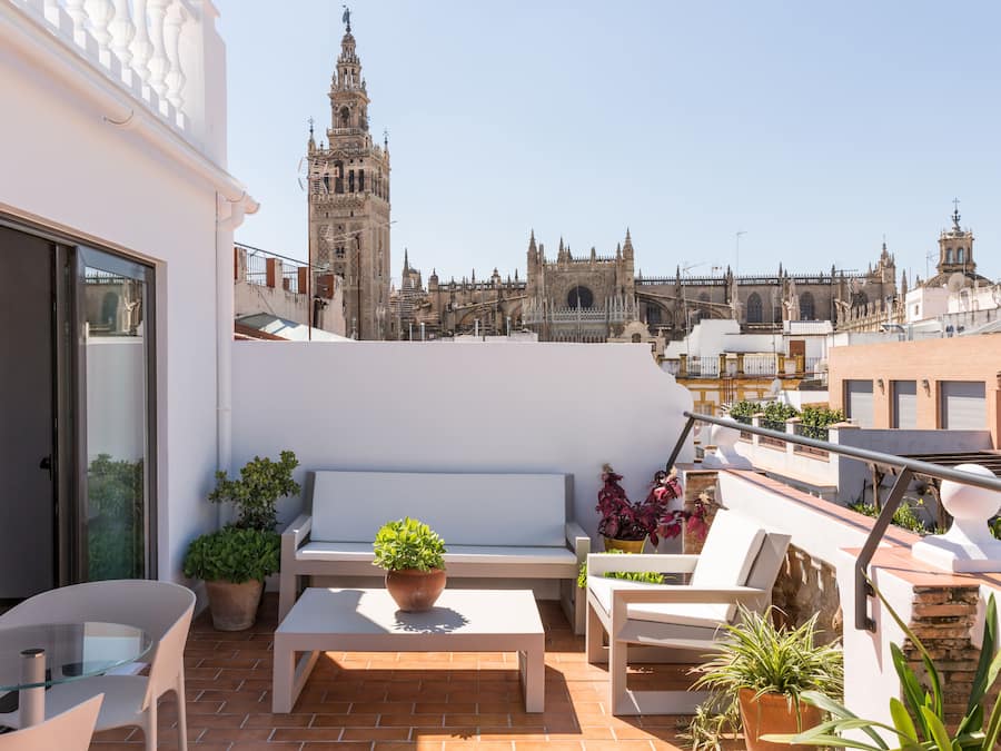 Penthouse Panorâmica, terraço | Roupa de alta qualidade, cofre no quarto, secretária