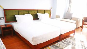 Quarto Twin de Luxo | Quartos insonorizados, ferro/tábua de engomar, Wi-fi grátis