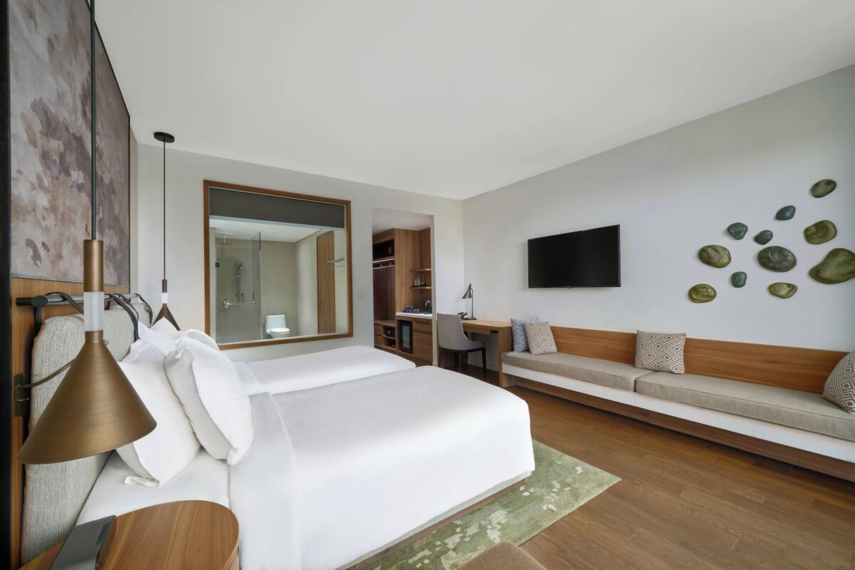 Quarto Twin Superior, 2 camas individuais, varanda, vista para o jardim | Roupa de alta qualidade, edredões de penas, minibar 