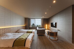 Quarto júnior, para não fumantes, vista para o oceano (Suite with Sauna & Hot Spring) | Cofres nos quartos, escrivaninha, Wi-Fi de cortesia, roupa de cama