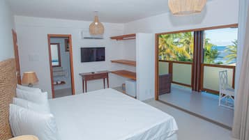 Suíte júnior com vista mar | Frigobar, cofres nos quartos, Wi-Fi de cortesia, roupa de cama