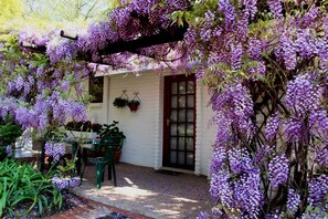 Quarto casal superluxo, banheiro privativo, no piso térreo | Vista para o jardim