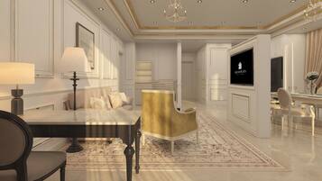 Suite (CV) | Minibar, cofre no quarto, secretária, cortinas/cortinados opacos