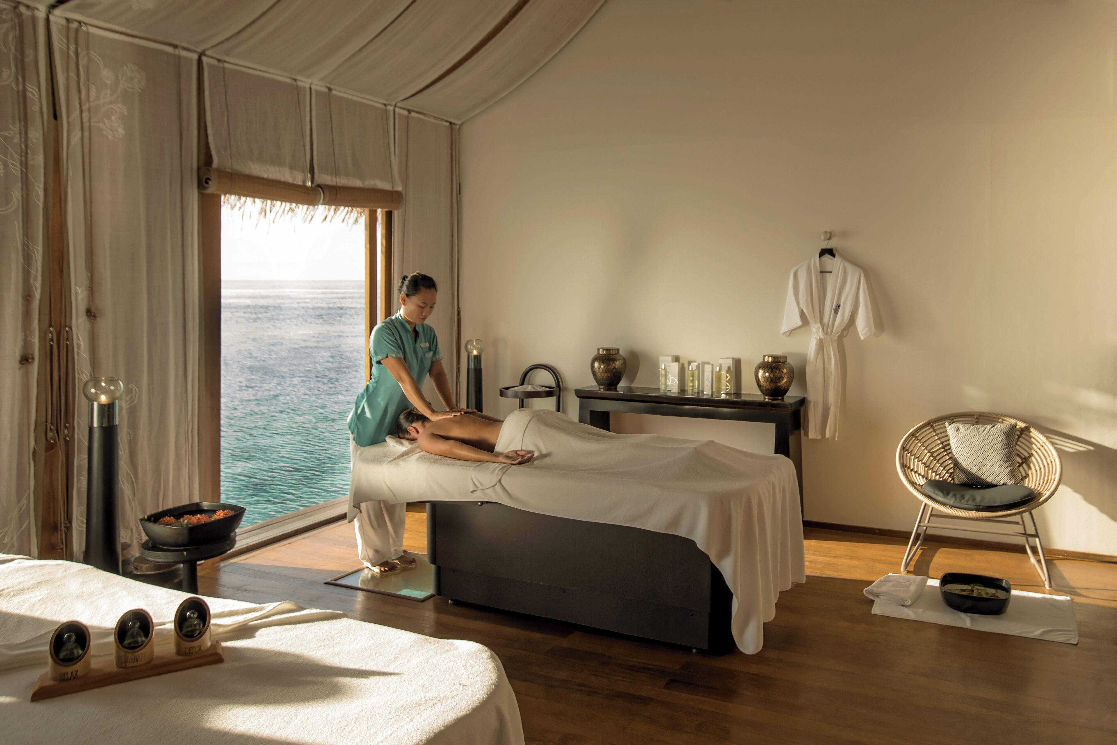 Sala(s) para tratamentos a casais, sauna, tratamentos corporais 