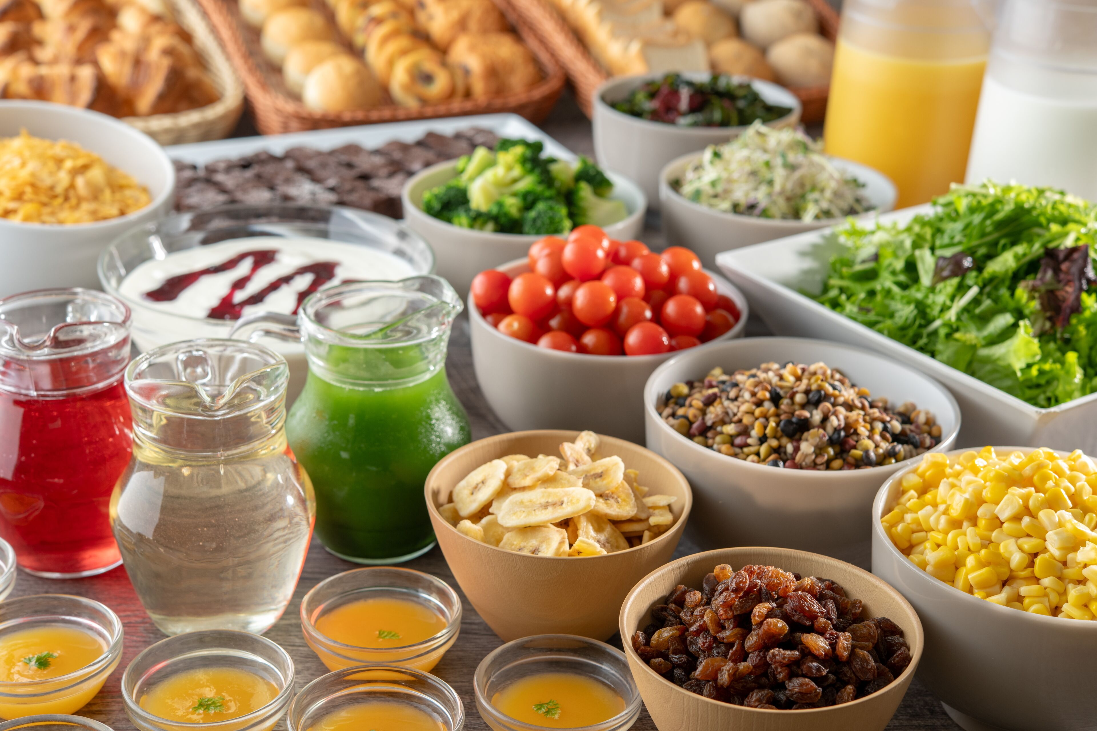 Café da manhã com buffet todos os dias (JPY 2200 por pessoa) 