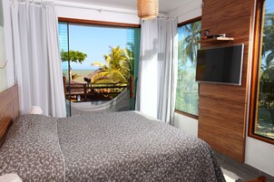 Frigobar, cofres nos quartos, individualmente decorados