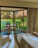 Quarto triplo, terraço (Prestige) | Roupas de cama premium, camas Select Comfort, frigobar