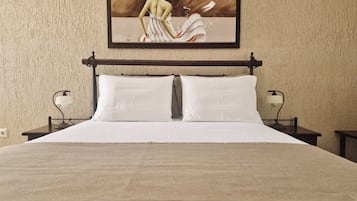 Camas com colchões pillow-top, cortinas blackout