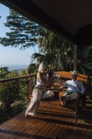 Cabana de Madeira Panorâmica, 1 quarto, vista para a montanha | Terraço/pátio interior
