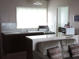 Quarto Familiar, 3 quartos | Cozinha privada | Um frigorífico, um micro-ondas, uma chaleira elétrica 