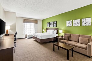 Suite, 1 cama king-size e sofá-cama, acessível, não fumadores | Wi-fi grátis, despertadores