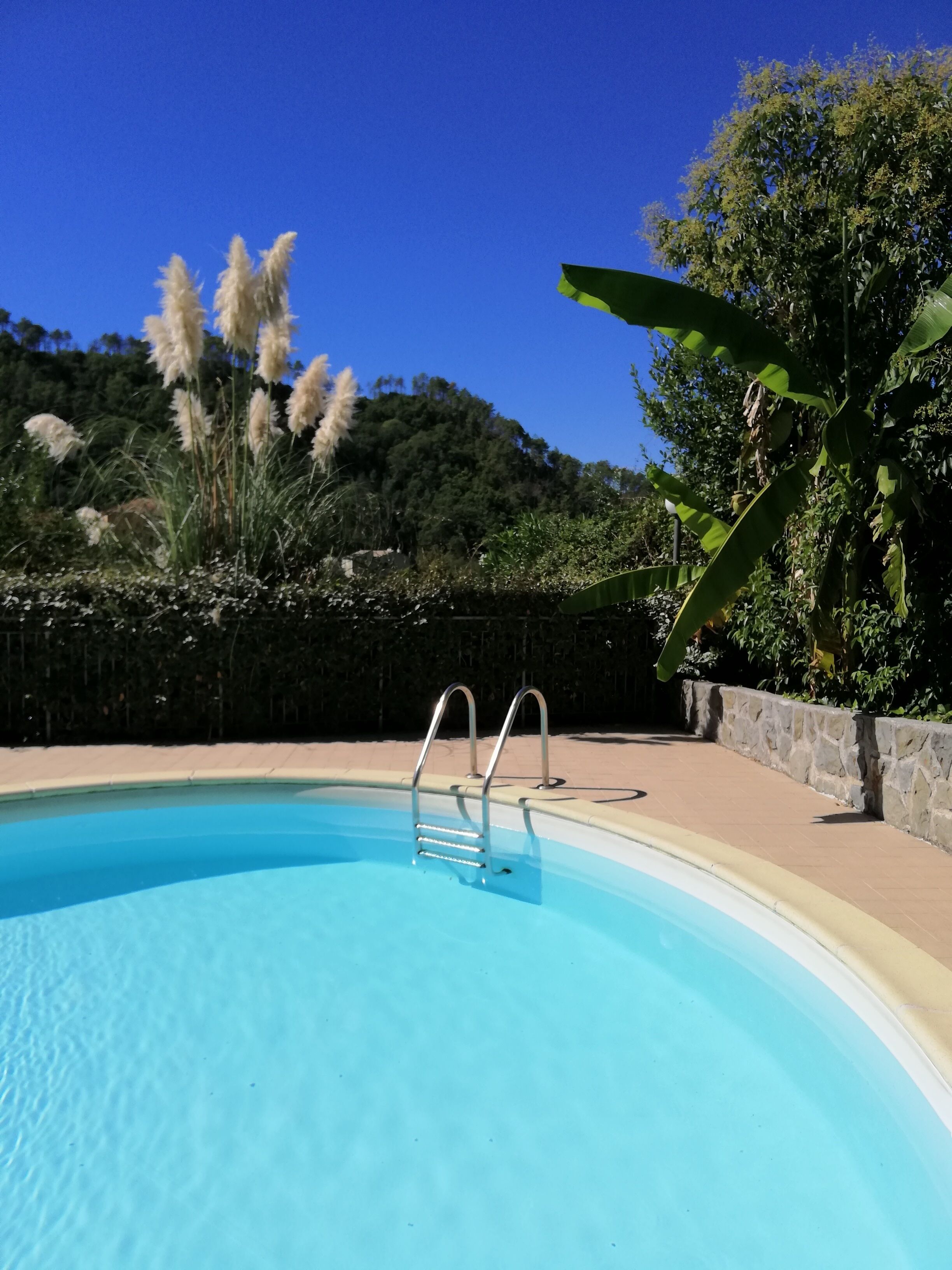 Piscina exterior, espreguiçadeiras 