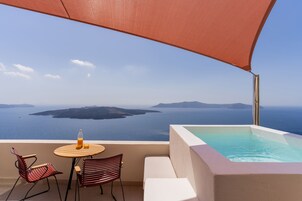 Deluxe Suite with spa bath and outdoor Hottub Caldera View | Vista da varanda