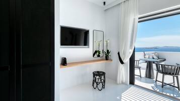 Deluxe Double Sea View room with Private Pool | Lençóis de algodão egípcio, roupa de alta qualidade