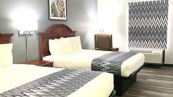 Quarto standard, 2 camas Queen | Escrivaninha, ferros/tábuas de passar roupa, berços (sobretaxa)