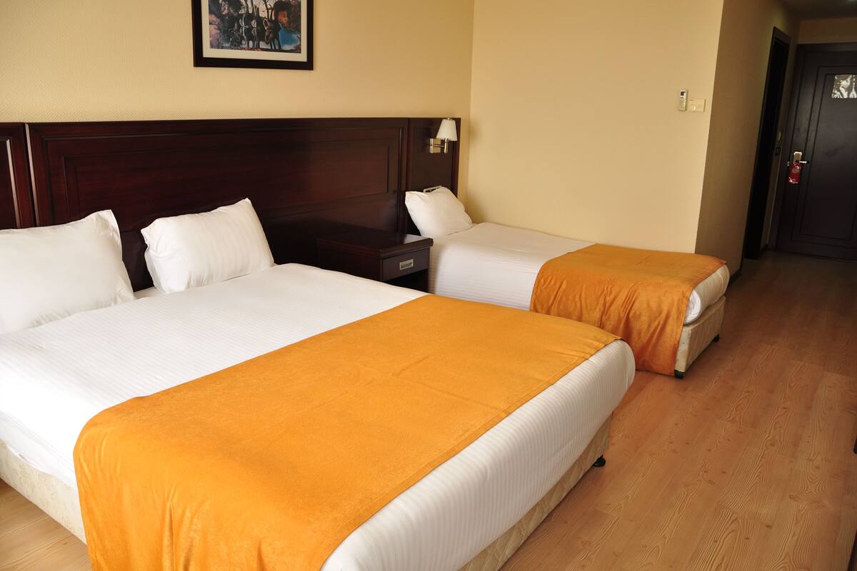 Quarto família, sacada | Roupas de cama premium, frigobar, cofres nos quartos