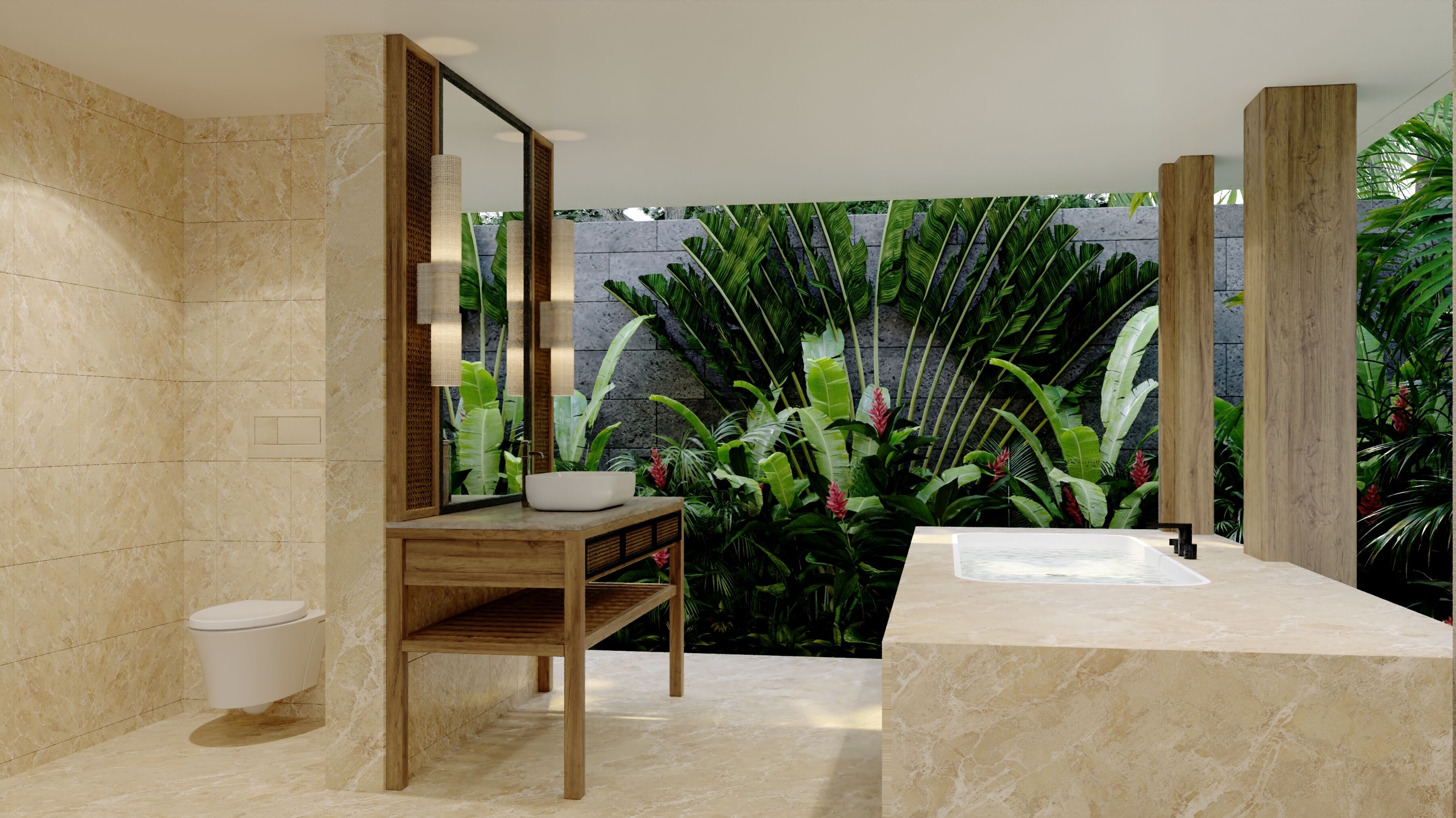 Villa Premier, 1 quarto, vista para a piscina (Premiere One Bedroom Pool Villa) | Casa de banho | Um polibã e uma banheira separados, um chuveiro fixo 