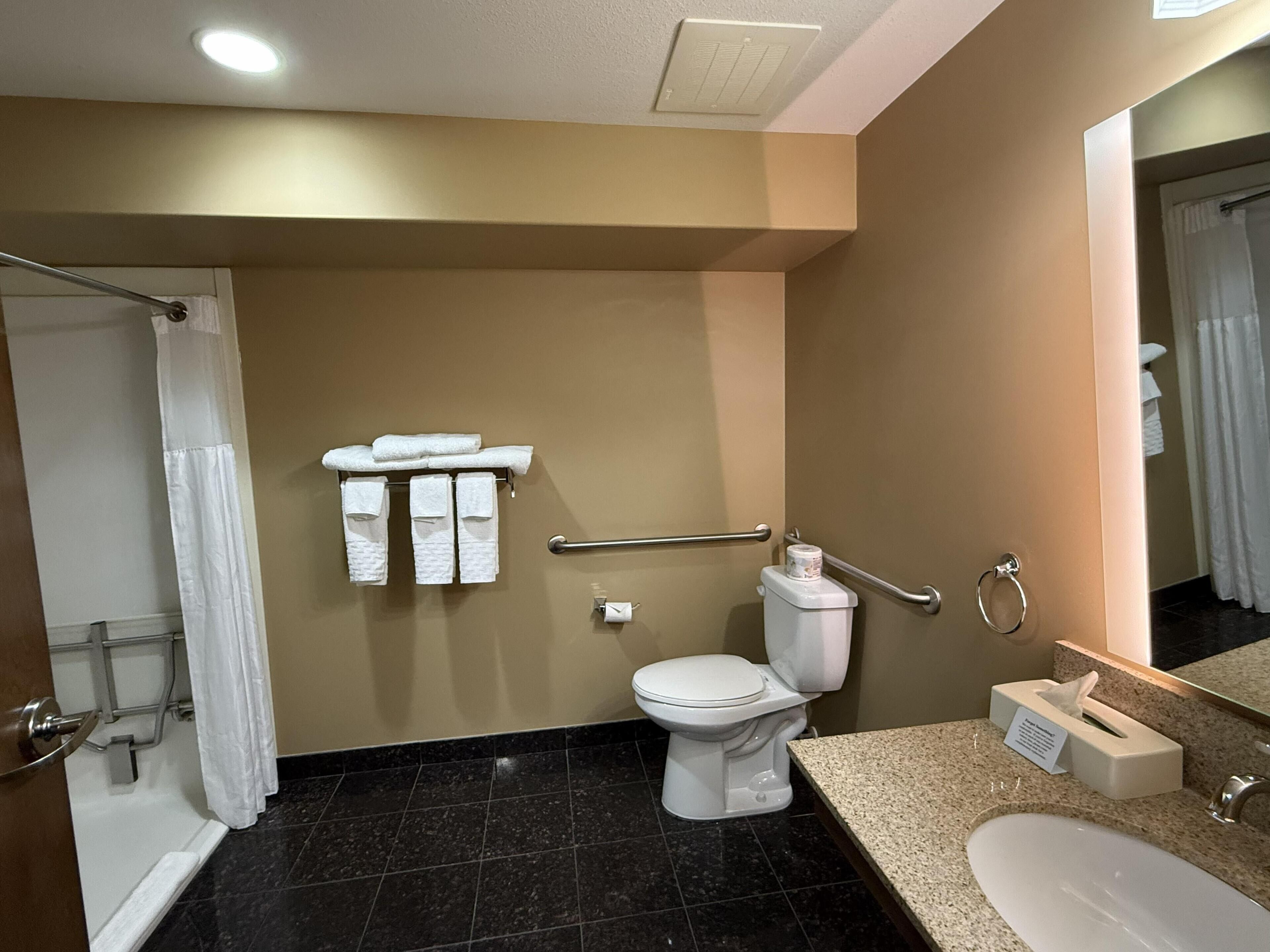 Quarto standard, 1 cama King, acessível, para não fumantes (Walk-in Shower) | Banheiro acessível