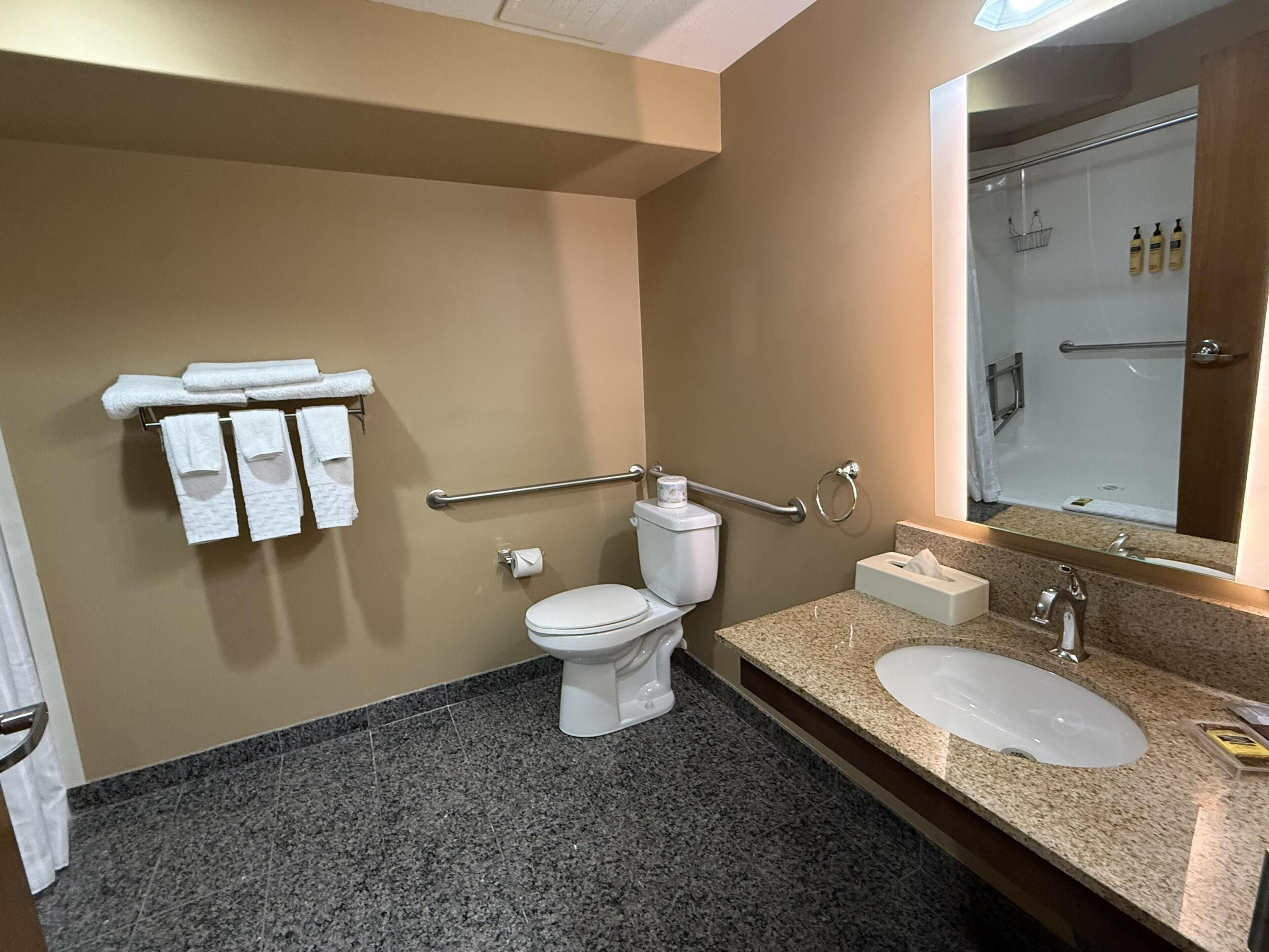 Quarto standard, 2 camas Queen, acessível, para não fumantes (Walk-in Shower) | Banheiro acessível