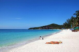 Uma praia privada, mergulho, snorkel 