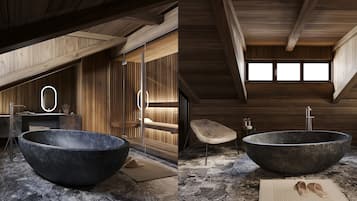 Penthouse with Dolomites view by Henge | Casa de banho | Artigos de higiene pessoal grátis, um secador de cabelo, roupões