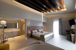 Suite Deluxe, 1 quarto | Sala de estar | TV de ecrã plano