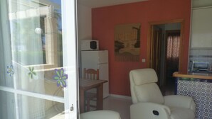 Apartamento, 1 quarto, terraço, vista para o jardim | Sala de estar