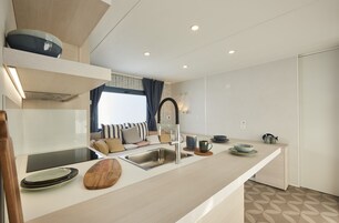 Suite Executiva | Cozinha privada | Um frigorífico/congelador grande, um micro-ondas, uma placa de cozinha 