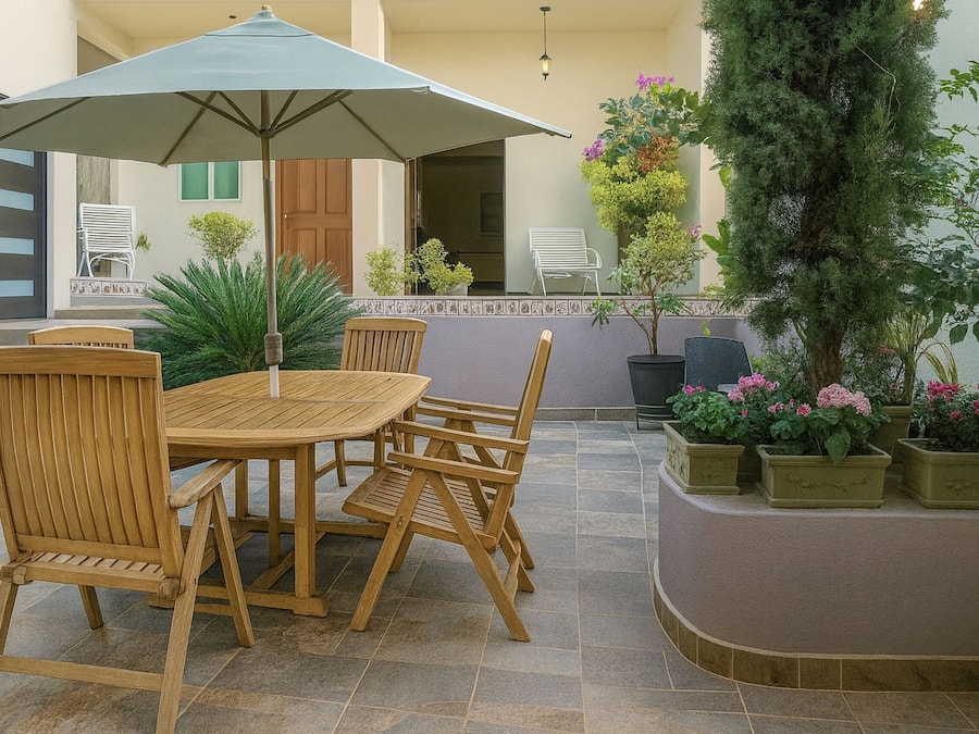 Área externa para banquete