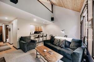 Apartamento em Condomínio Fechado, 2 quartos, fumadores, varanda | Sala | Lareira 