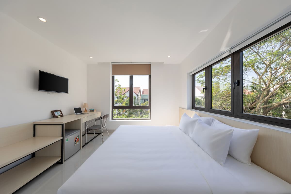 Quarto Duplo Design, 1 cama king-size, não fumadores, junto ao jardim | Roupa de alta qualidade, camas de colchão pillowtop