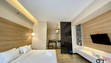 Individualmente decorados, individualmente mobiliados, cortinas blackout