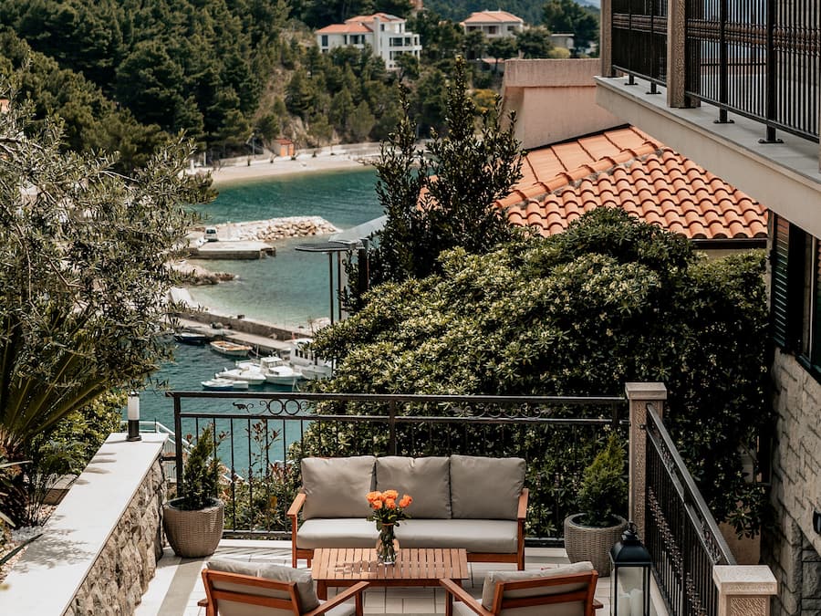 Apartamento de Luxo, vista parcial para o mar | Terraço/pátio interior