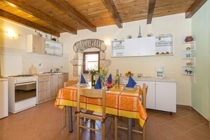 Apartamento, 2 quartos (N1) | Cozinha privada | Geladeira grande, fogão, cooktop, talheres/pratos/utensílios de cozinha