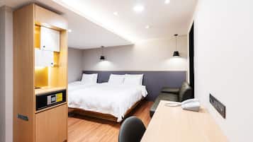 Suíte estúdio família | Roupas de cama premium, edredons de pluma, camas com colchões pillow-top