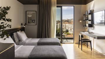 Quarto luxo, sacada | 2 quartos, roupas de cama de algodão egípcio, roupas de cama premium