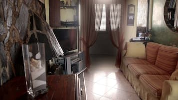 Casa, 2 quartos, terraço, vista para o jardim | Sala de estar | Livros