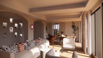 Apartamento luxo | Área de estar | TV de tela plana